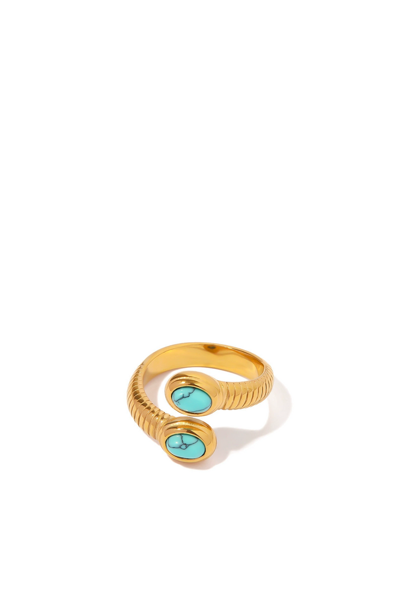 Azure Nova Waterproof Ring - Gold Ring with Turquoise | Solana Jewellery – Solana Jewellery